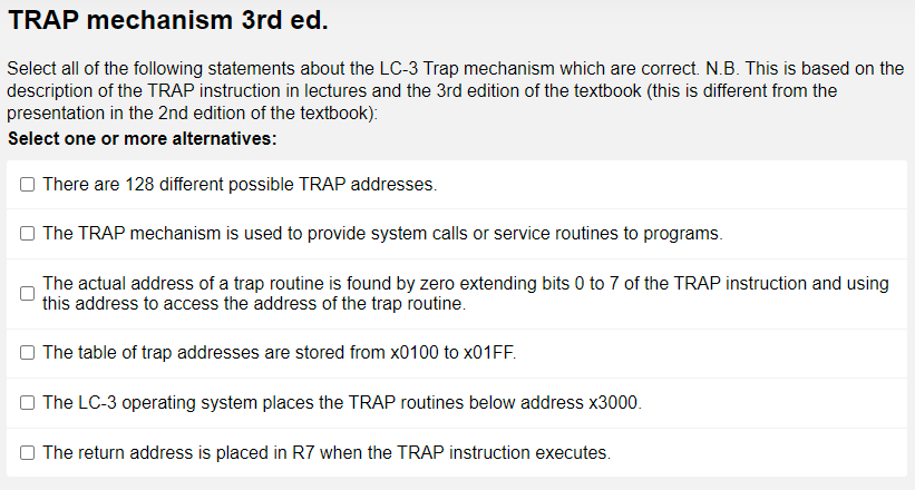 Solved TRAP mechanism 3rd ed. Select all of the following | Chegg.com