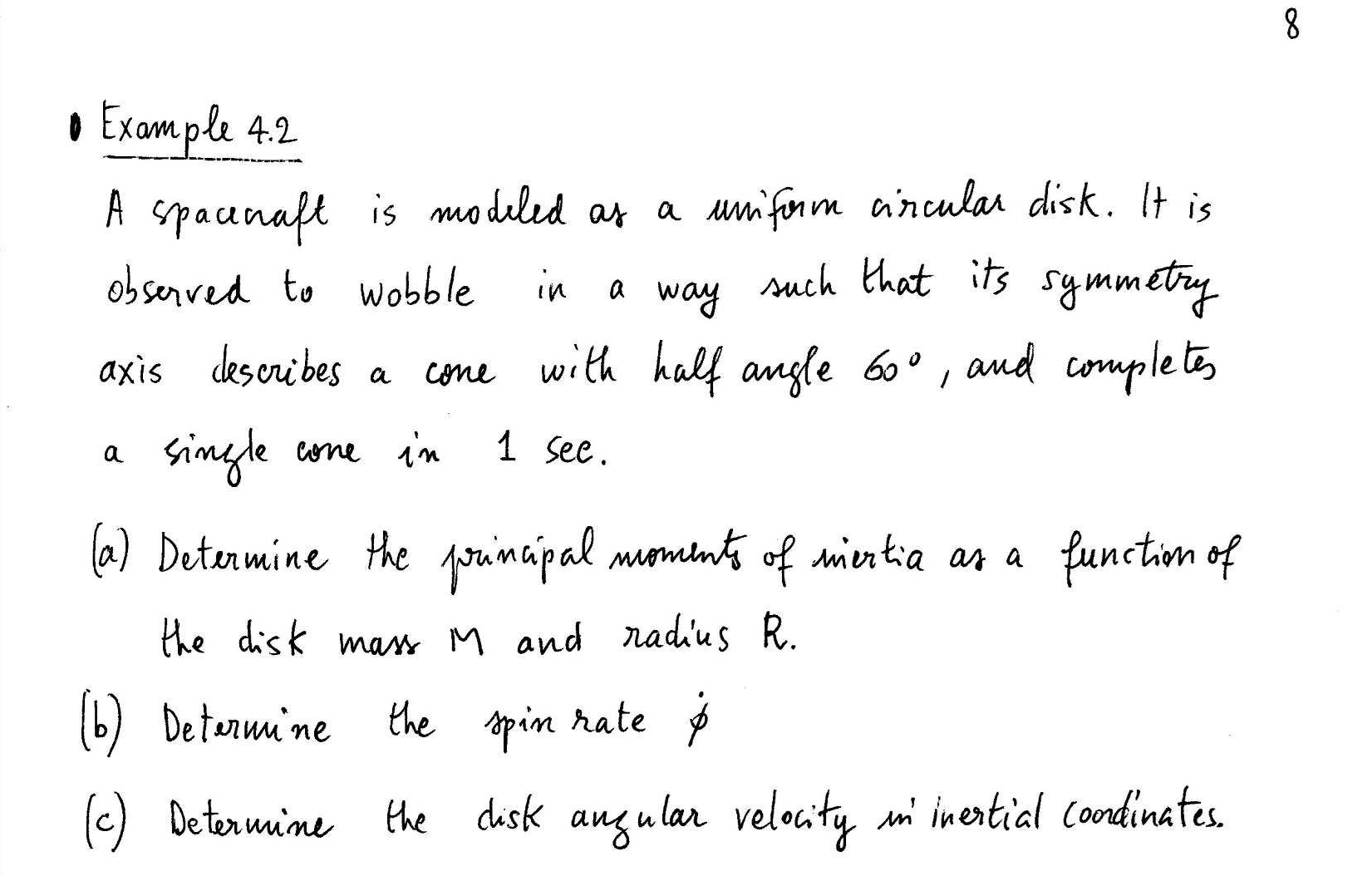 Solved Example 4.2A spacenaft is modeled as a uniform | Chegg.com