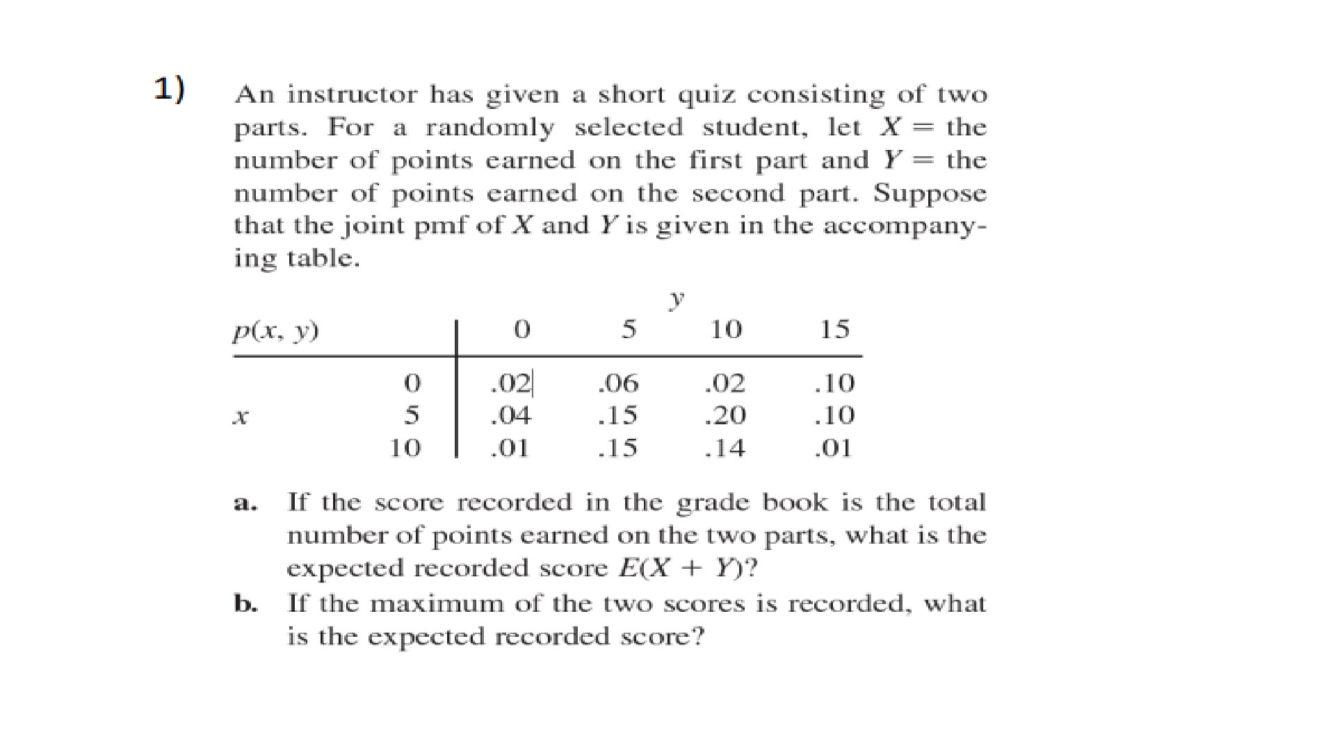 Solved An instructor has given a short quiz consisting of | Chegg.com