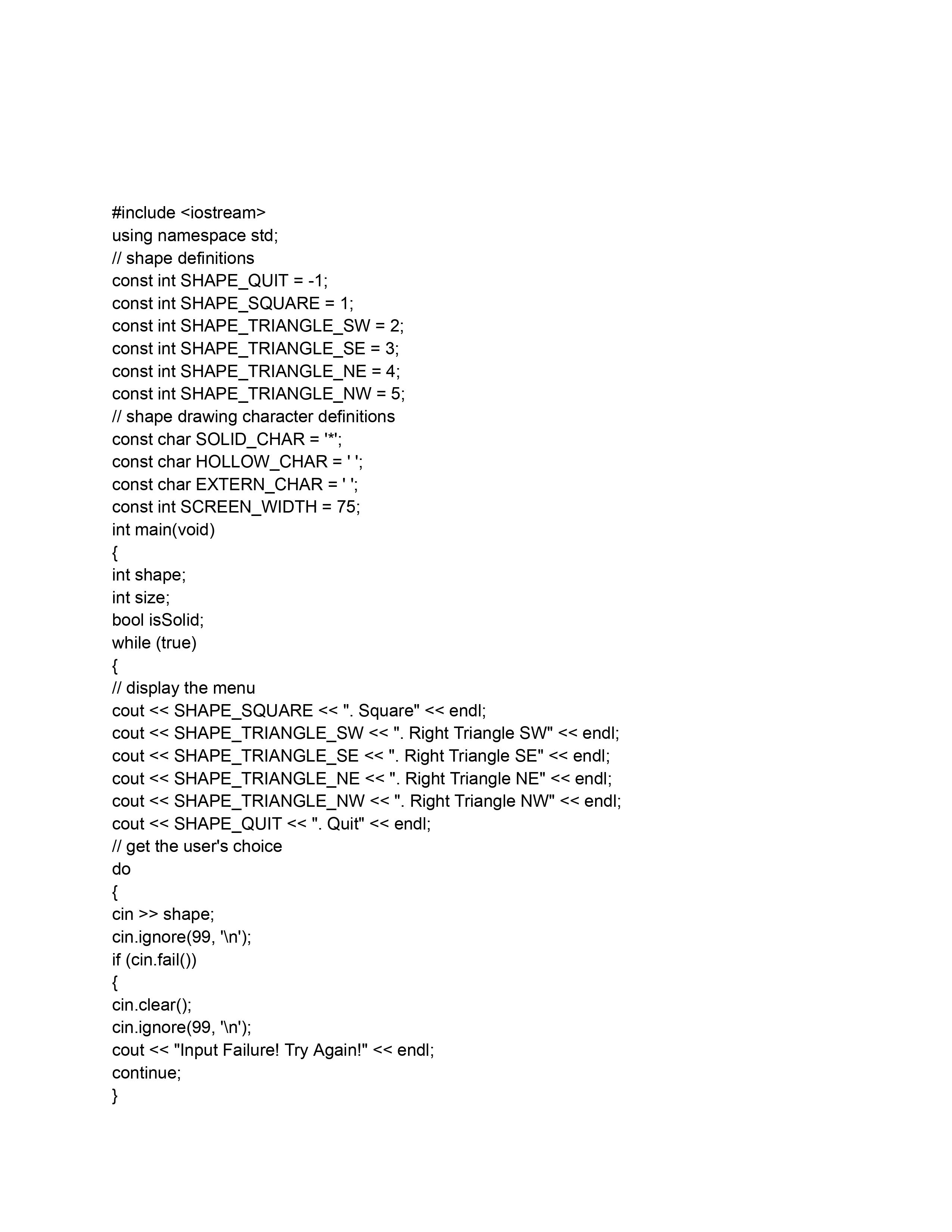 Solved Include Using Namespace Std Shape Definitions