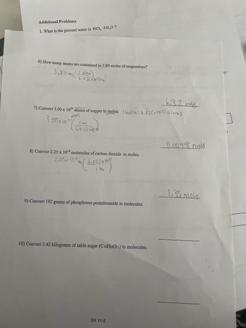 Solved Problems Use Dimensional Analysis To Solve The Chegg