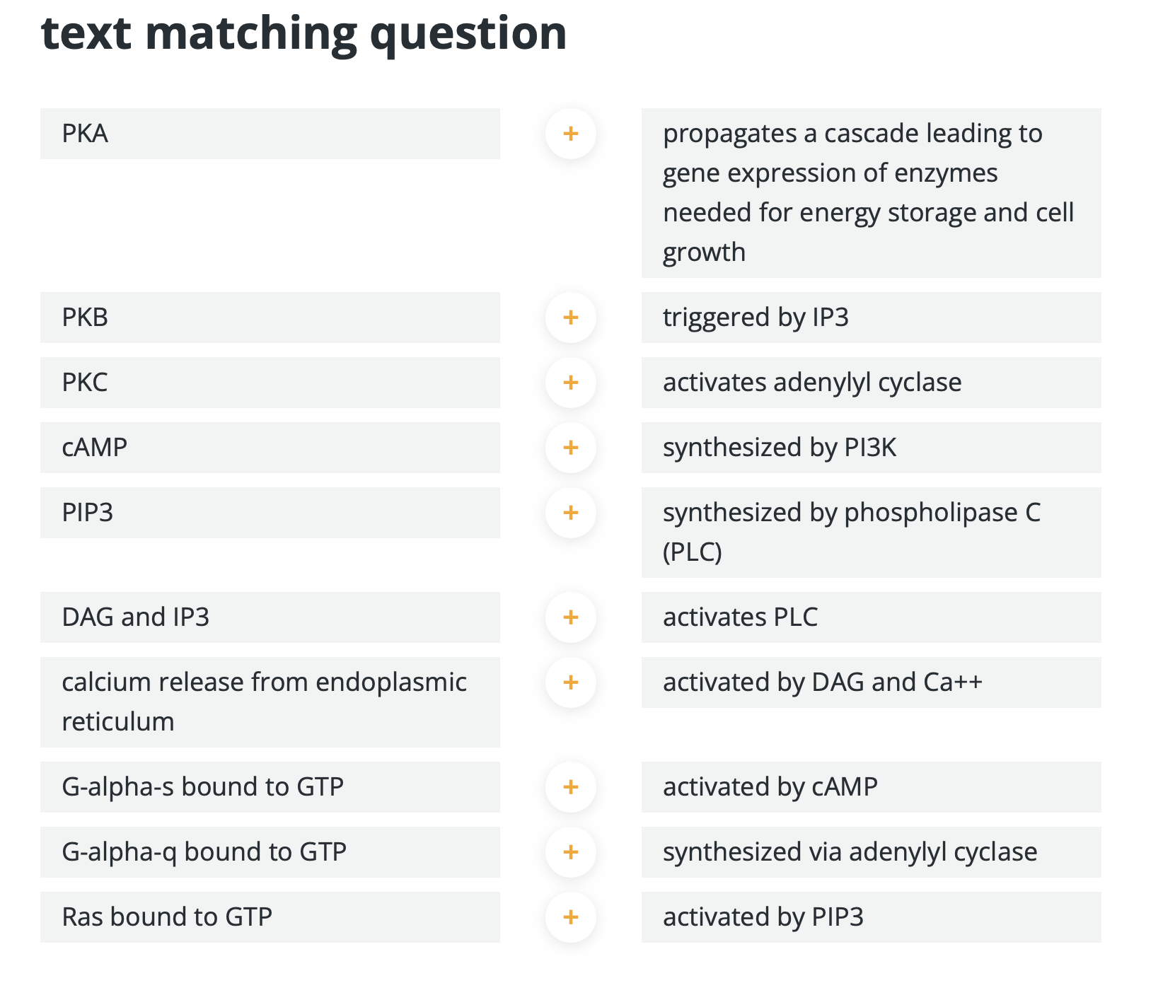 Solved text matching questionPKAPKBPKCCAMPPIP3DAG and | Chegg.com
