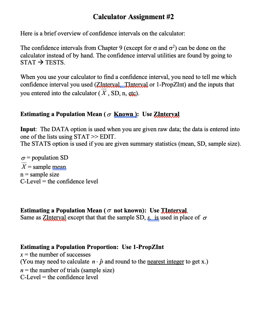 Solved Calculator Assignment \#2 Here is a brief overview of | Chegg.com
