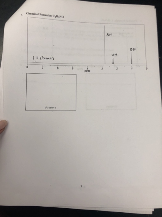 Solved Chemical Formula: CaH,NO 3H 3H 2H H (broad 2 7 4 PPM | Chegg.com