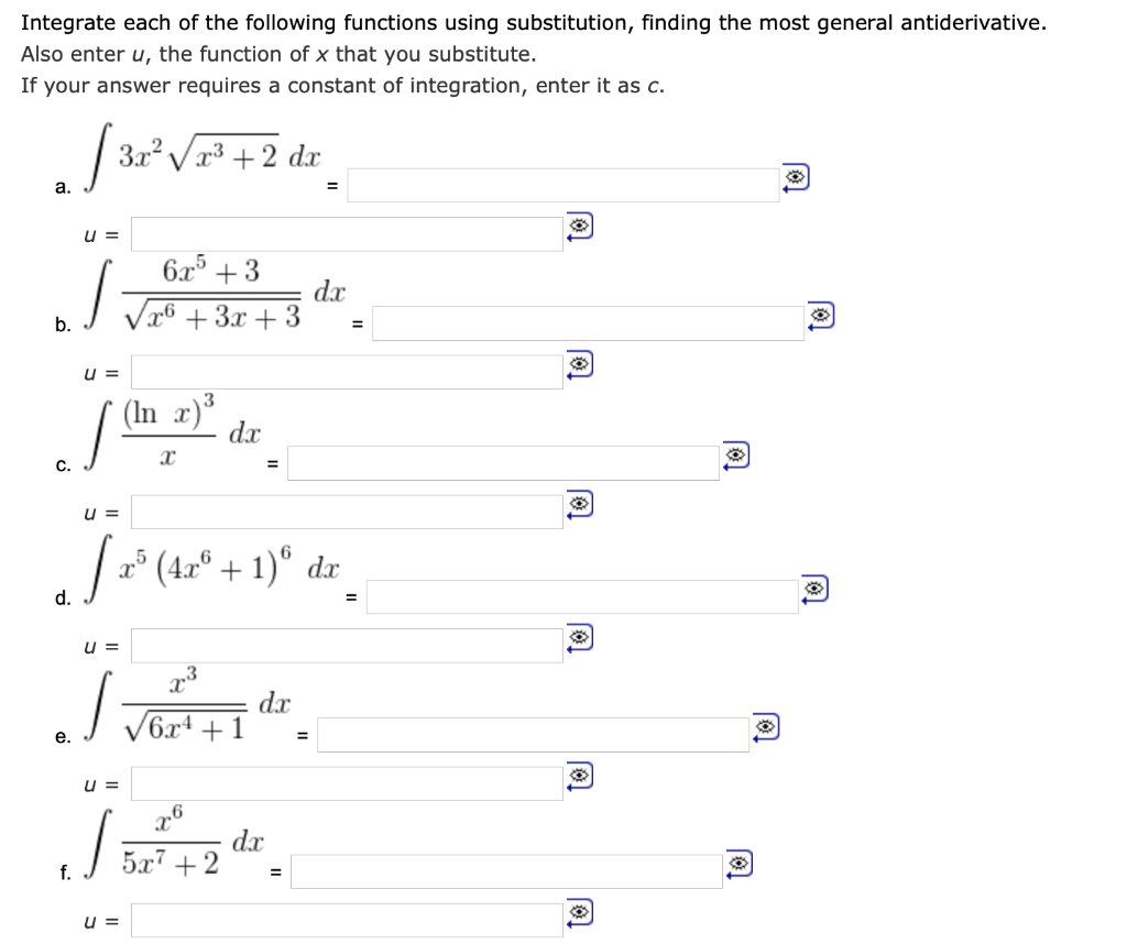 Solved Integrate each of the following functions using | Chegg.com