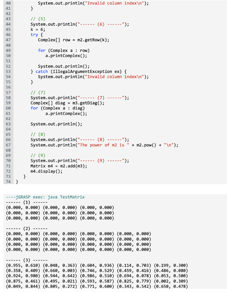 Task 1] Create the class Complex that includes the | Chegg.com