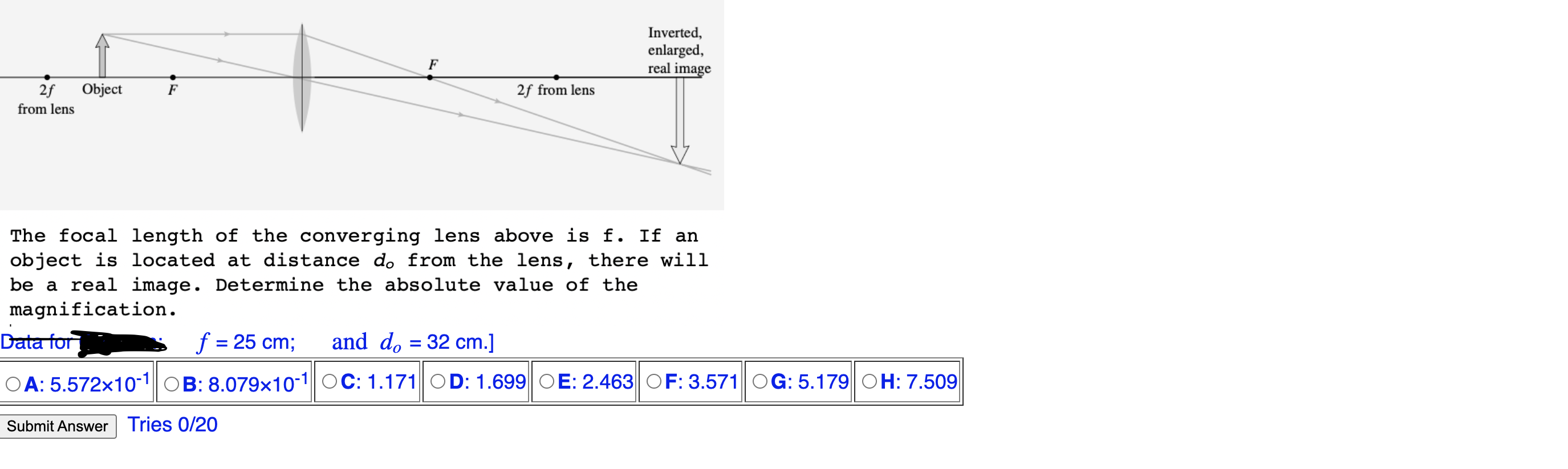 Solved The focal length of the converging lens above is f. | Chegg.com