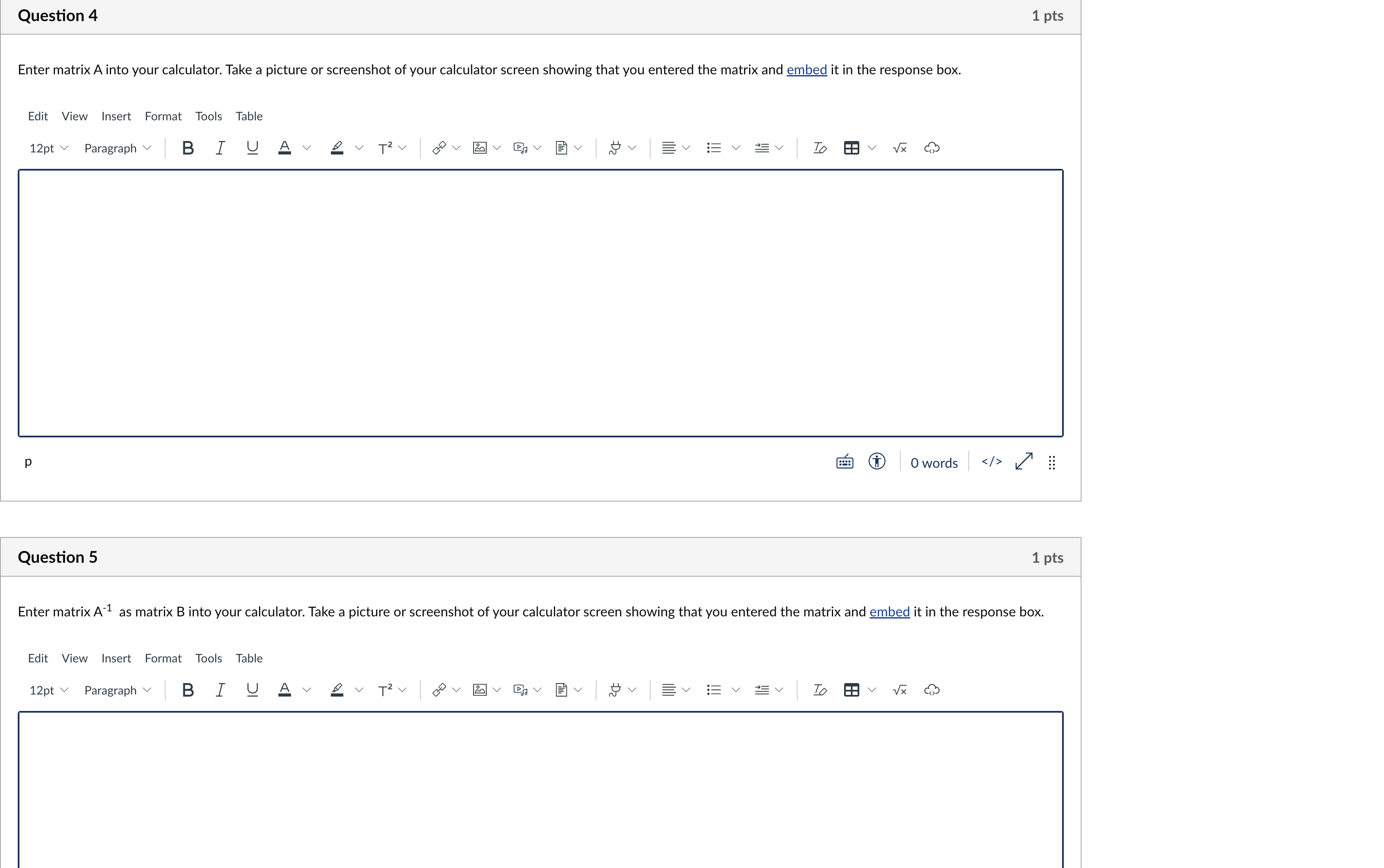 Solved Need help solve the matrix problem to answer | Chegg.com
