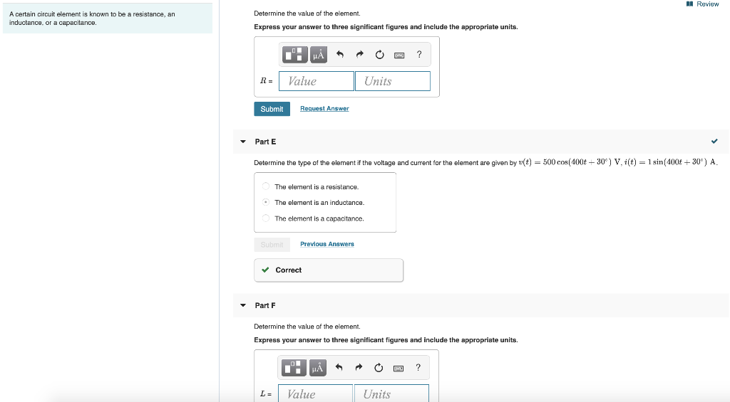 Solved A certain circuit element is known to be a | Chegg.com