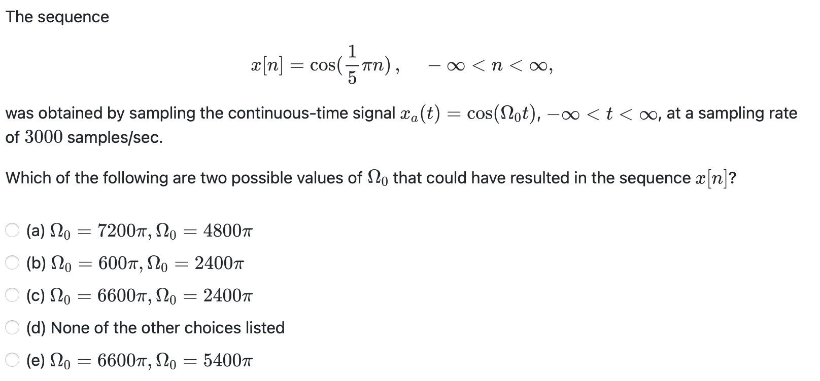 Solved The sequence «[n] = cos(kan), | Chegg.com