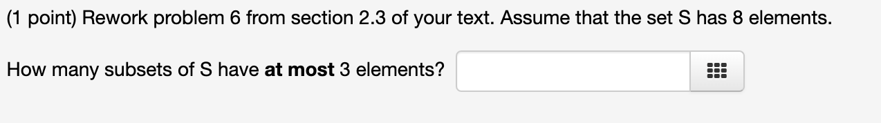 (1 point) Rework problem 6 from section 2.3 of your | Chegg.com