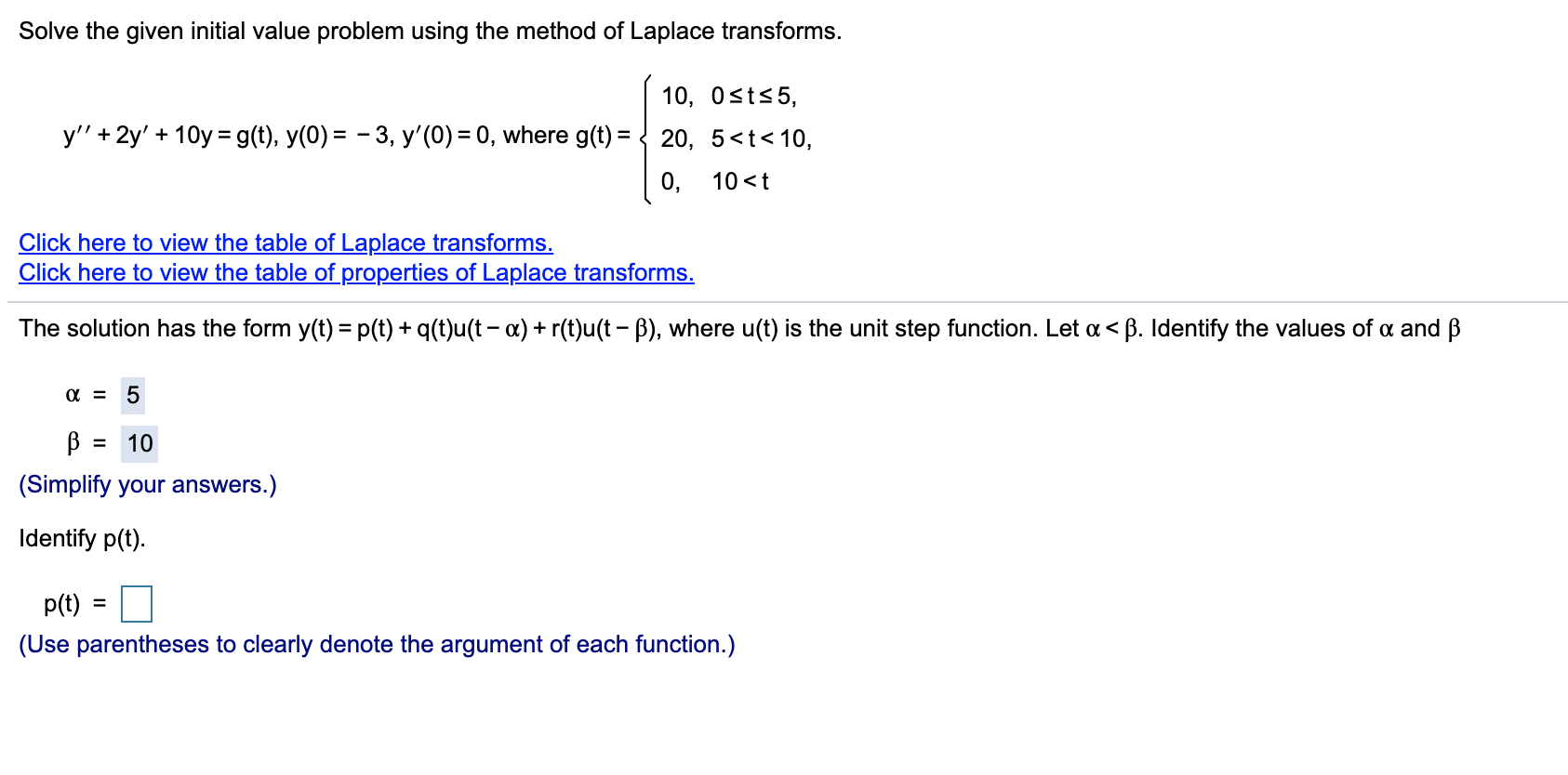 Solved Solve the given initial value problem using the | Chegg.com