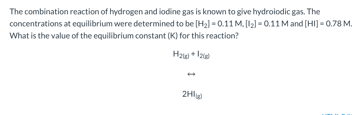 Solved The combination reaction of hydrogen and iodine gas | Chegg.com