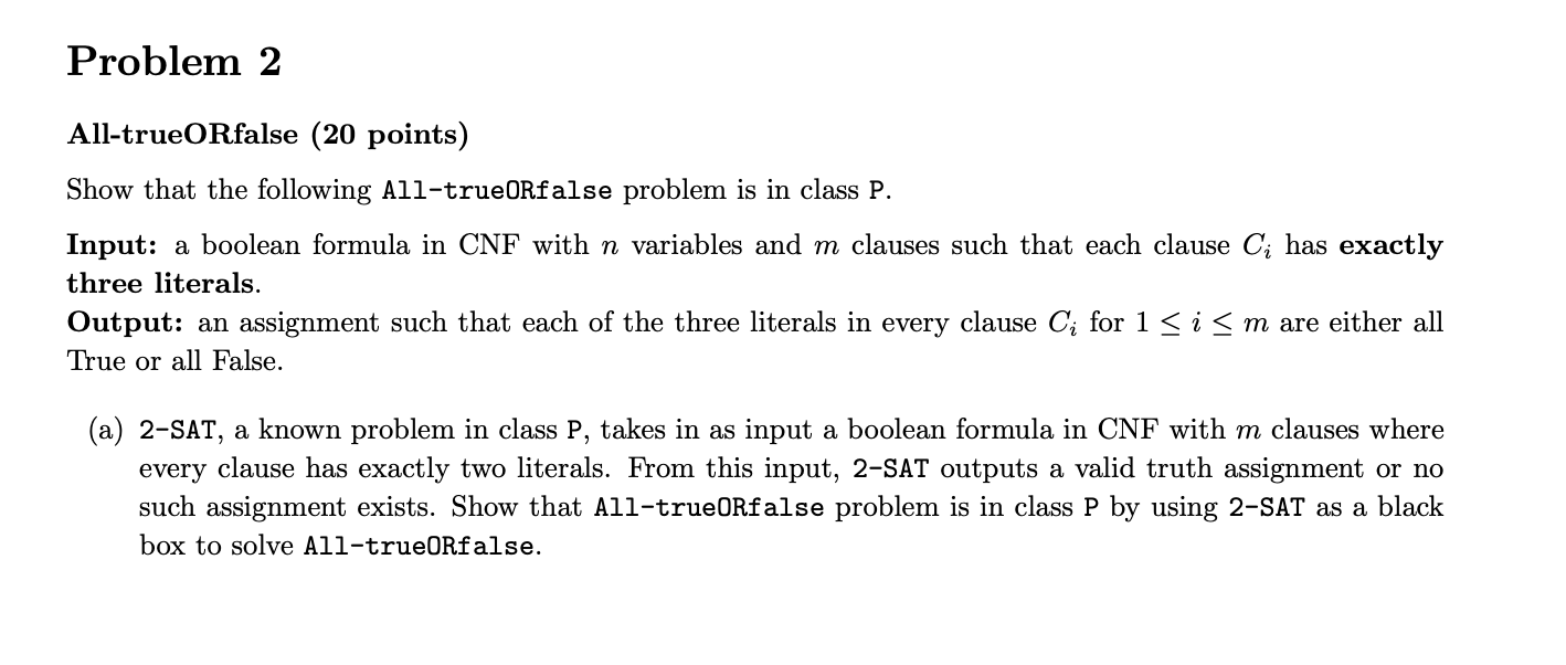 Solved All-trueORfalse (20 points) Show that the following | Chegg.com
