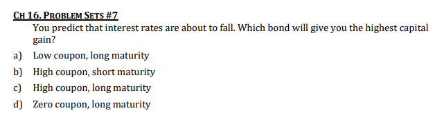 Solved CH 16. ﻿Problem Sets #7You predict that interest | Chegg.com