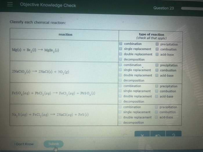 Solved Objective Knowledge Check Question 23 Classify each | Chegg.com