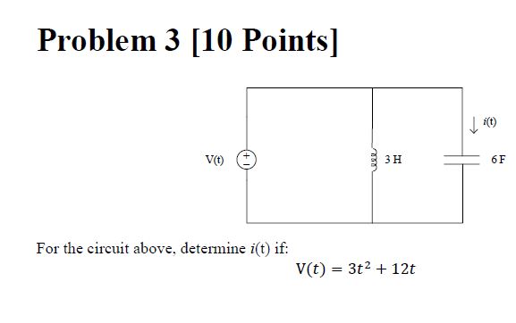 Solved Problem 3 [10 ﻿Points]For the circuit above, | Chegg.com