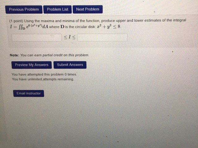 Solved Previous Problem Problem List Next Problem (1 point) | Chegg.com