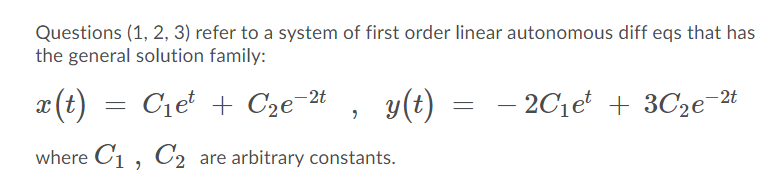Solved Questions (1, 2, 3) refer to a system of first order | Chegg.com