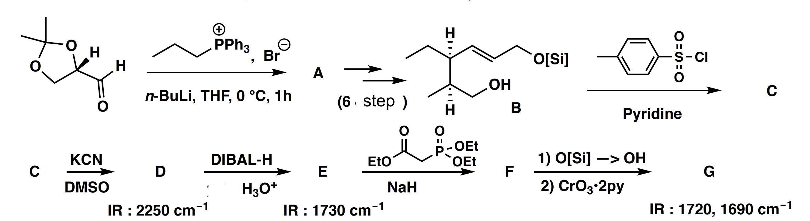 Solved A C n-BuLi, THF, 0∘C,1 h (6 step Pyridine C D F 2) | Chegg.com