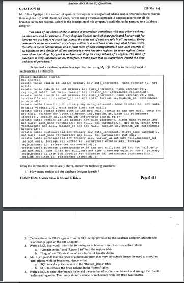 Solved gurstion है1 [20 Marks] dexigrer: and soke sf | Chegg.com