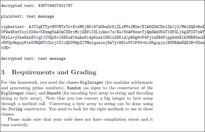 Solved Help with RSA public-key cryptography in Java PKC | Chegg.com