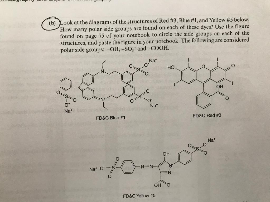 Solved (b) Look at the diagrams of the structures of Red #3, | Chegg.com