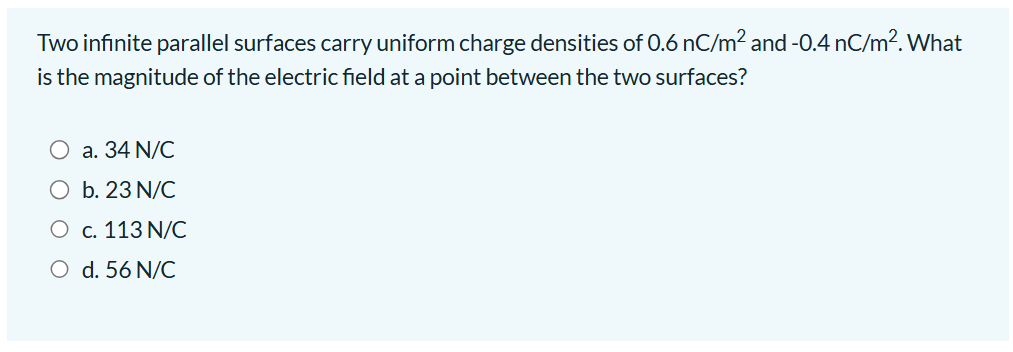 High Quality SOLUTION Two infinite parallel surfaces carry uniform charge | Chegg.com