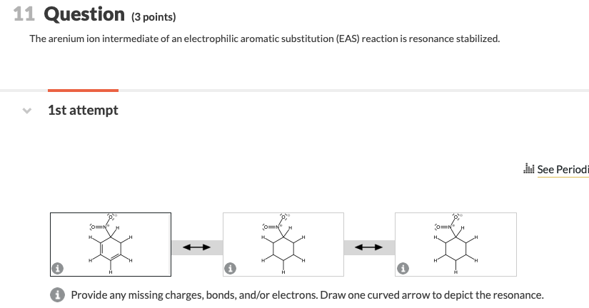Solved 11 Question (3 points) The arenium ion intermediate | Chegg.com