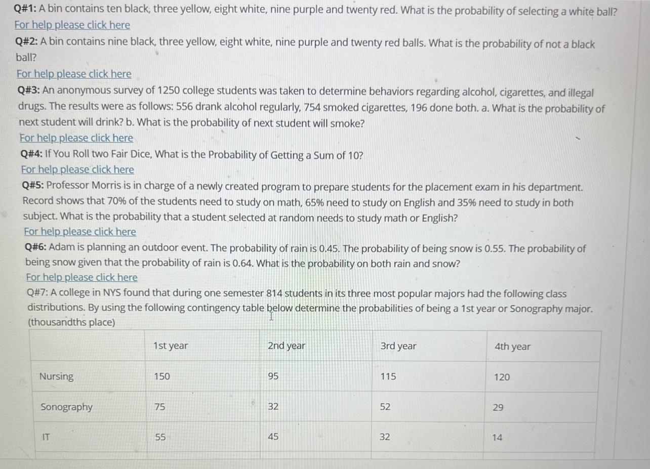 Solved Q\#1: A bin contains ten black; three yellow, eight | Chegg.com