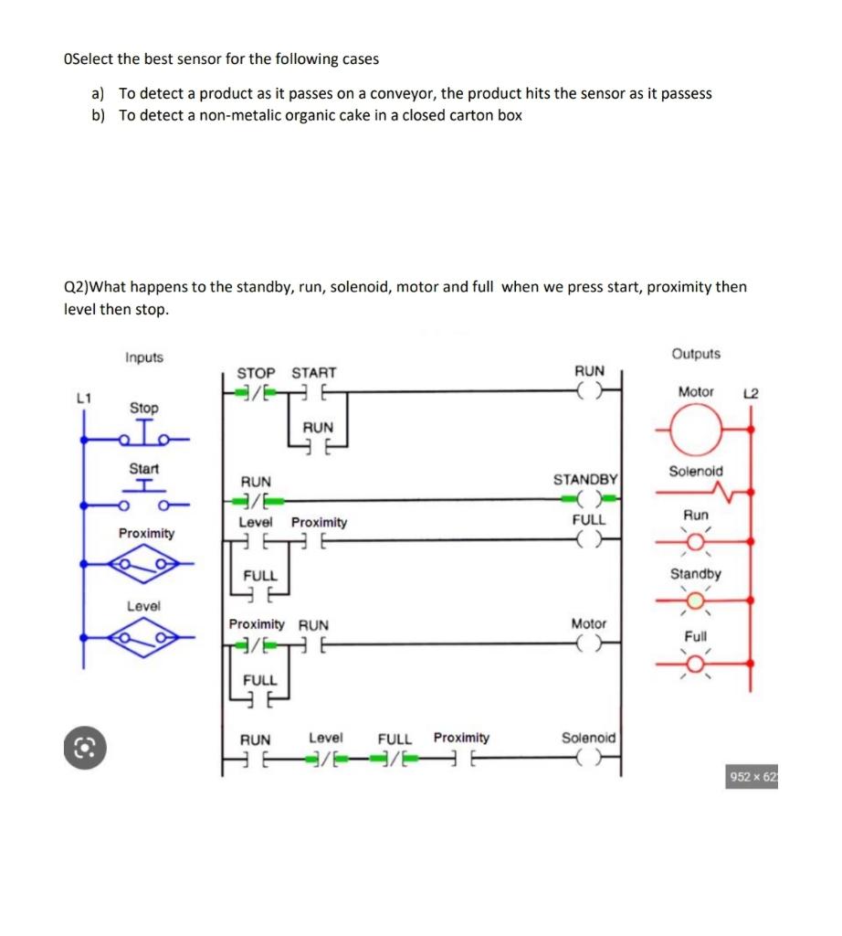 Solved OSelect the best sensor for the following cases a) To | Chegg.com