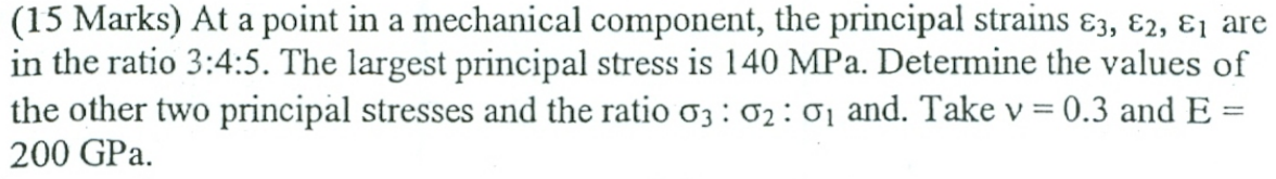 Solved (15 Marks) At a point in a mechanical component, the | Chegg.com