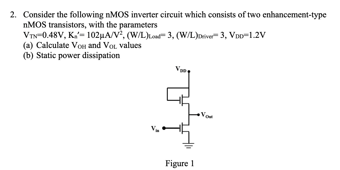 Solved Consider The Following Nmos Inverter Circuit Which