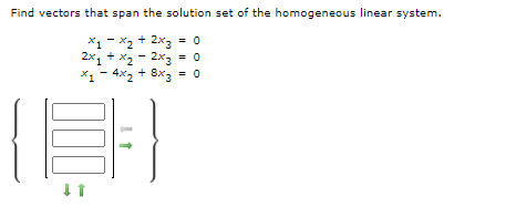Solved Find vectors that span the solution set of the | Chegg.com