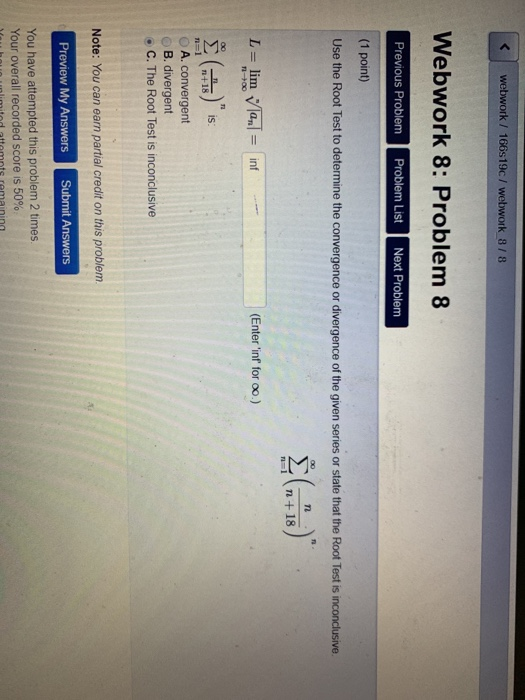 Solved webwork/ 166s19c I webwork 8/8 Webwork 8: Problem 8 | Chegg.com