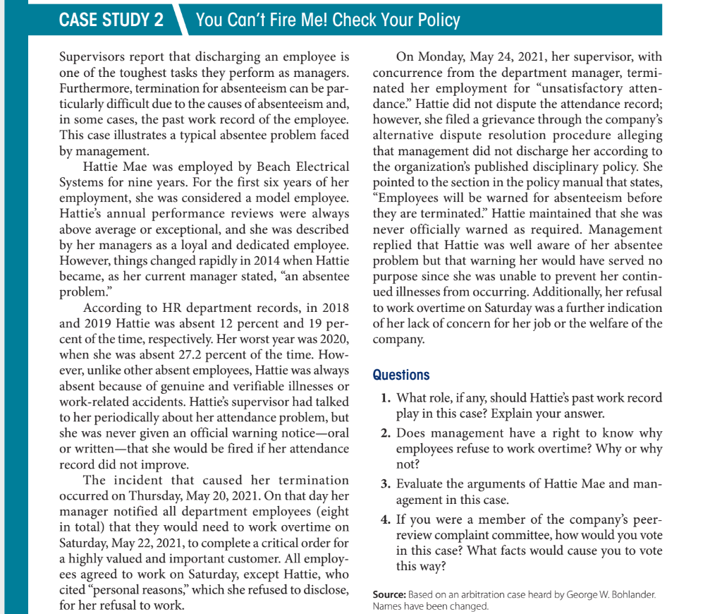 Solved Begin this assignment by reading Case Study 2: You | Chegg.com