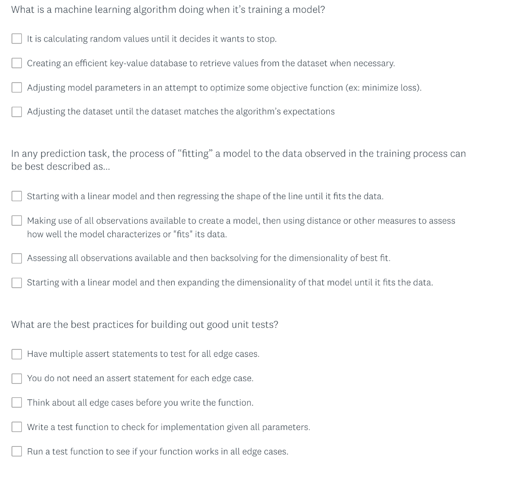 Solved What is a machine learning algorithm doing when it's | Chegg.com