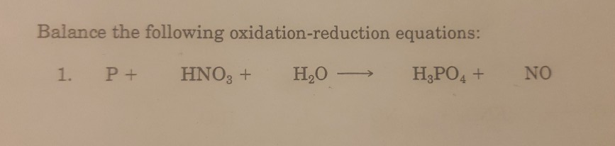Solved Balance the following oxidation-reduction equations: | Chegg.com