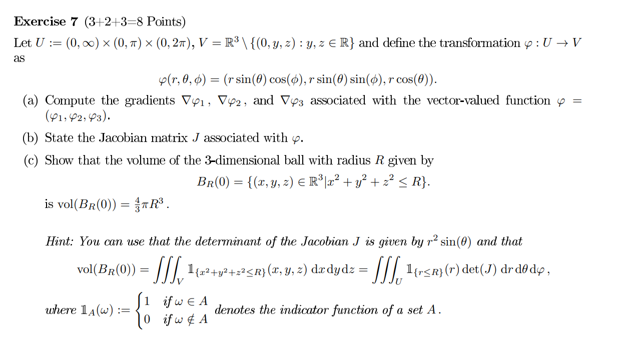 Solved by an EXPERT Exercise 7 (3+2+3=8 ﻿Points)Let | Chegg.com