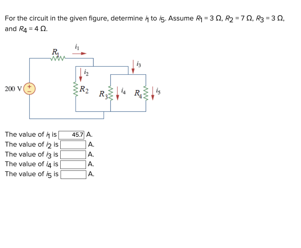 Solved For the circuit in the given figure, determine i1 ﻿to | Chegg.com
