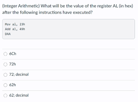 Solved (Integer Arithmetic) What will be the value of the | Chegg.com