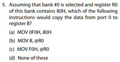 Solved 5. Assuming that bank \#0 is selected and register R0 | Chegg.com