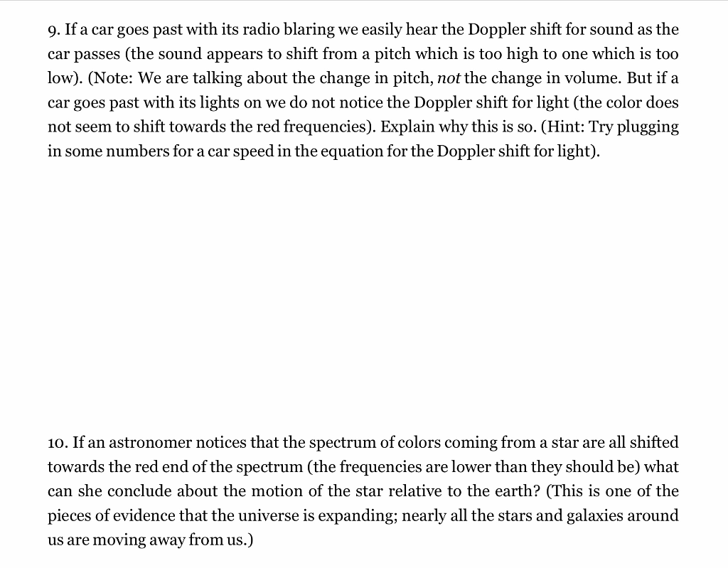 Solved 9. If a car goes past with its radio blaring we | Chegg.com