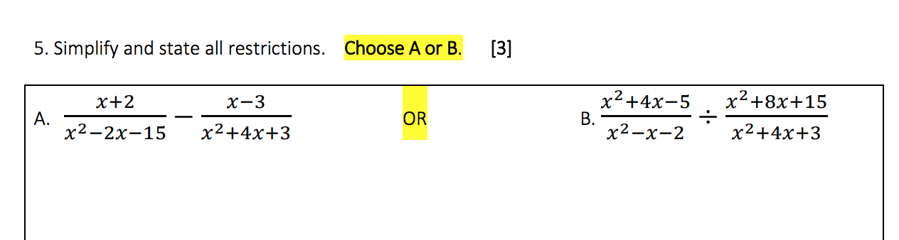 Solved GRADE 11 Rational Expressions. PLEASE ANSWER | Chegg.com