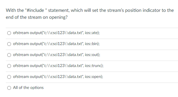 Solved With the given "#include " statement, which can | Chegg.com