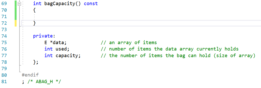 Solved Use the bag ADT provided to create an array-based | Chegg.com