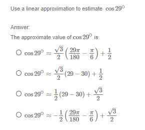 Solved Use a linear approximation to estimate cos 290 | Chegg.com