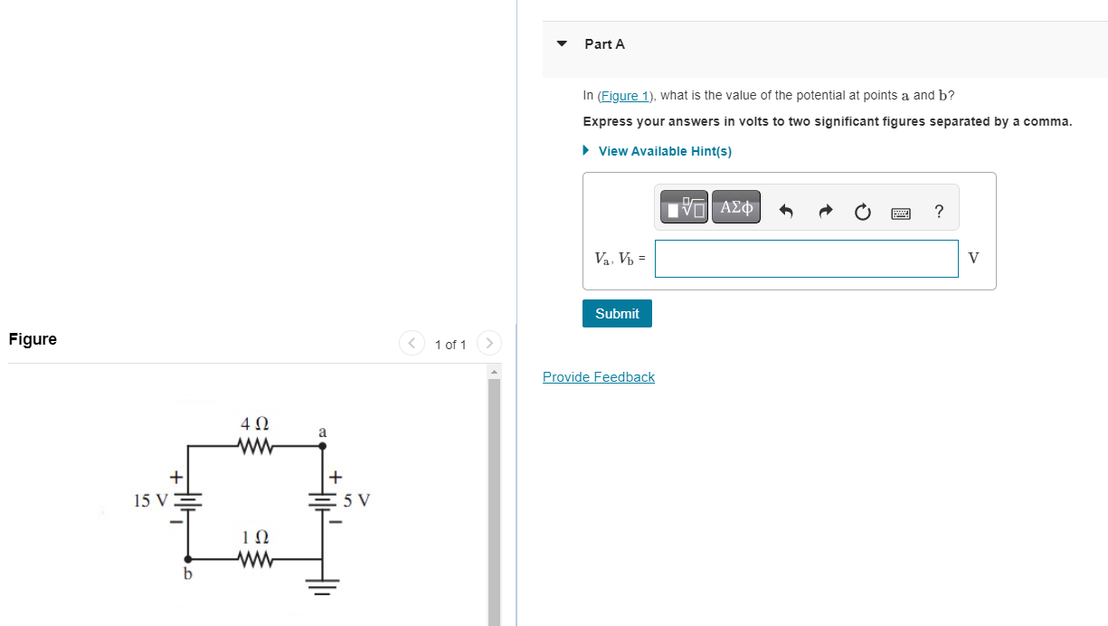 Solved In what is the value of the potential at points a and | Chegg.com