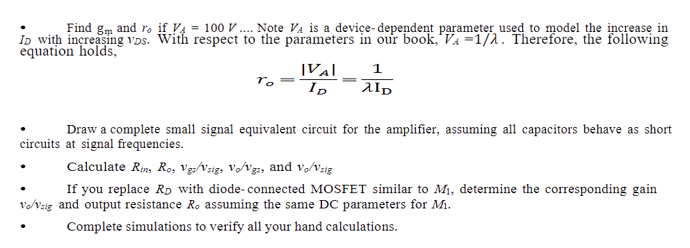 Solved Figure 1 shows a Common Source amplifier employing a | Chegg.com
