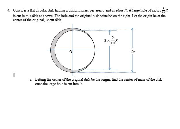 Solved 4. Consider a flat circular disk having a uniform | Chegg.com